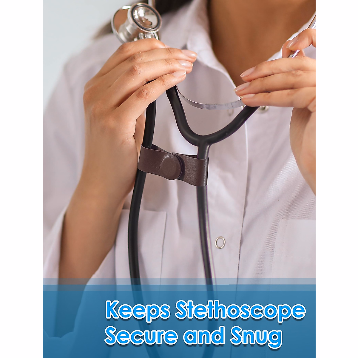 CaseLeather Stethoscope Clip for Medical Professionals, Secure Attachment for Doctors, Nurses, and Students - Compatible with 3M Littmann Classic III, Lightweight II S.E Lightweight and Stylish Design