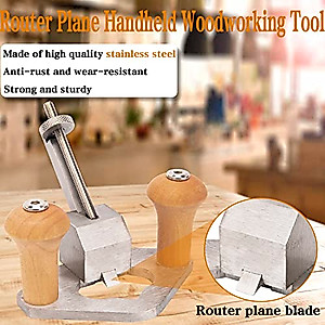 Router Plane Woodworking, Hand Router Plane for Woodworking, Small Wood Router Plough Chisel Plane Tool with Depth Stop and Holes for Base
