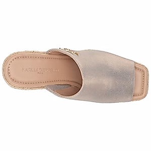 Karl Lagerfeld Paris Women's Corissa Slip on Espadrille Wedge Sandal, Champagne, 10