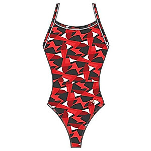 Speedo Women's Echo Energy Back Performance One Piece Swimsuit, Red, 30