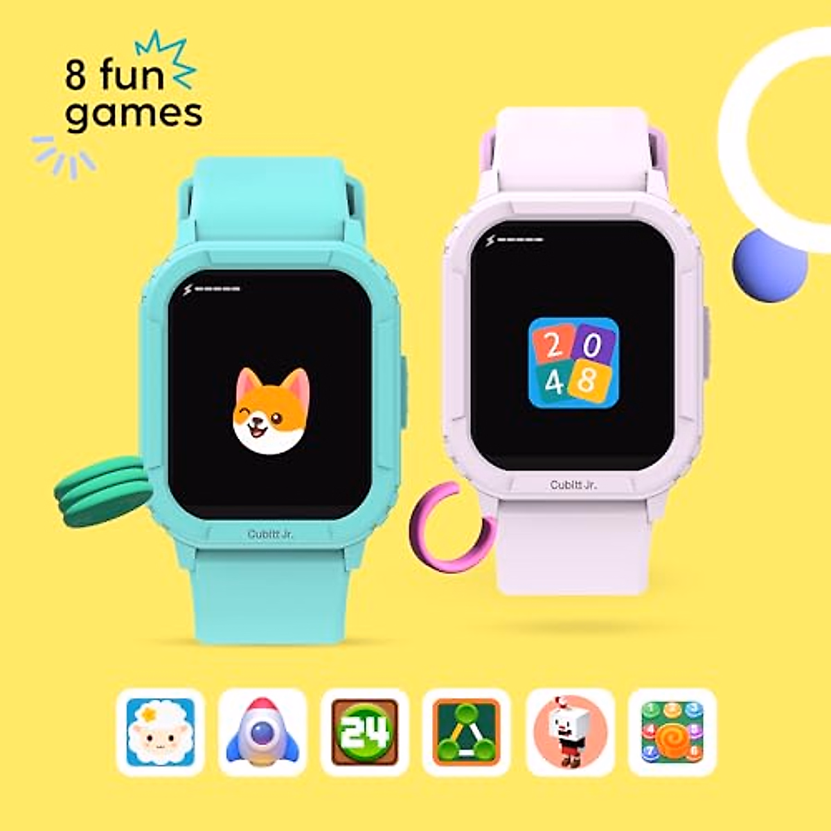 Cubitt Jr Smart Watch Fitness Tracker for Kids and Teens, Games, Step Counter, Sleep Monitor, Heart Rate Monitor, Calculator, Activity Tracker, 1.52" Touch Screen, Waterproof