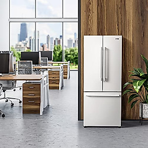 Galanz GLR16FWEE16 3-French Door Refrigerator with Bottom Freezer Adjustable Electrical Thermostat, Humidity Control, Frost-Free, 16 Cu.Ft, White, cu ft