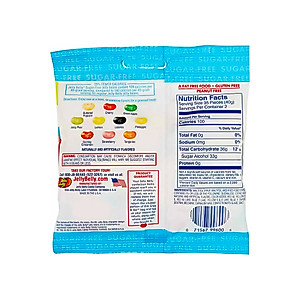 Sugar Free Jelly Beans, Sugar-Free Chewy Candies in Assorted Fruity Flavors, Low Calorie Shareable Sweet Snacks, 2.8 ounce bags, Pack of 3