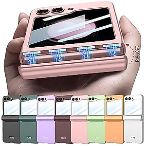 for Samsung Galaxy Z Flip 5 Case Cover,for Galaxy Z Flip 5 Case with Hinge Protection Samsung Flip 5 Case with Screen Protector,Compatible with Samsung Galaxy Z Flip 5 Phone Case Black