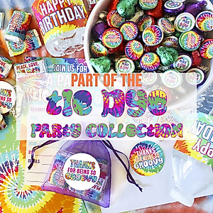 DISTINCTIVS Tie Dye Birthday Party Invitations - Peace, Love, Party - 10 Fill In Invite Cards with Envelopes - Kid, Tween or Teen 60s Groovy Themed Party Supplies