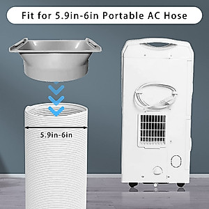 LEZIFU 5.9 Inch/ 6 Inch Portable Air Conditioner Exhaust Hose Coupler Window Adapter A/C Unit Tube Connector Mobile Air Conditioner Accessories(Square Interface)…