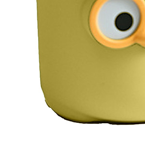 WOOXGEHM Plastic Mini Trash Can with Lid, Cute Cartoon Design, Small Desktop Trash Can for Home/Office/Kitchen/Dresser Desktop/Bedroom/Bathroom(Yellow)