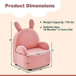 INFANS Kids Sofa, Toddler Armchair Chair with Solid Sturdy Wood Construction Plush Fabric, Upholstered Children Armrest Couch for Nursery Kindergarten Playroom Preschool, Gift for Boys Girls