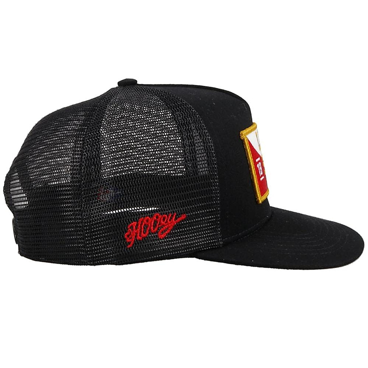HOOEY Lone Star Beer Patch Adjustable Snapback Hat (Black/Black)