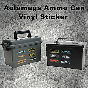 Aolamegs Ammo Can Vinyl Sticker Set, Caliber Decal Labels for Ammo Cans(80 Pack/20 Varieties camo Green)