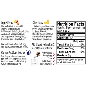 Probiotics 1 Trillion CFU (2 Sachets), Highest Potency, Shelf Stable for Travel, Vegan, Gluten Free, Essential Supplement for Bloating, Digestive & Immune Support, for Men and Women