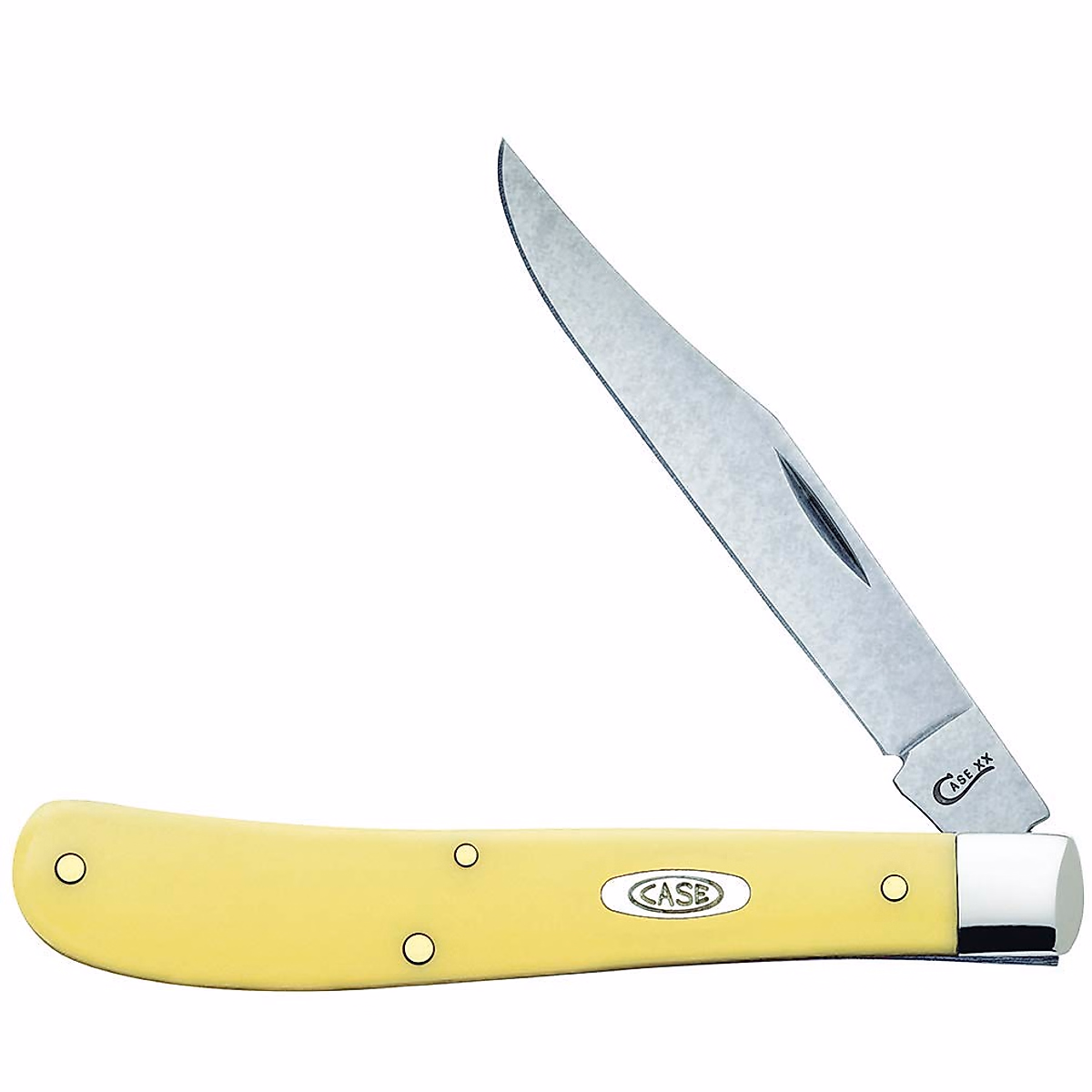 Case WR XX Pocket Knife Yellow Synthetic Slimline Trapper Cv Item #031 - (31048 Cv) - Length Closed: 4 1/8 Inches