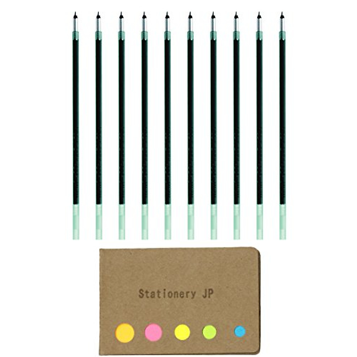 Pilot Acroball Advanced Ink Refill for Dr. Grip 4+1 Multifunction Ballpoint Pen, Extra Fine Point 0.5mm, Black, 10-pack, Sticky Notes Value Set