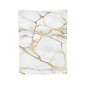 Perinsto Marble Texture Throw Blanket Ultra Soft Warm All Season Decorative Fleece Blankets for Bed Chair Car Sofa Couch Bedroom 50"X40"