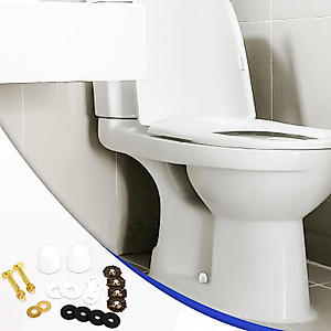 Toilet Floor Bolts and Caps Kit, Universal Toilet Flange Repair Kit Solid Brass Toilet Fixing Bolts and Nuts Set American Standard Toilet Parts Including Toilet Bolt Caps Closet Bolts and Washers