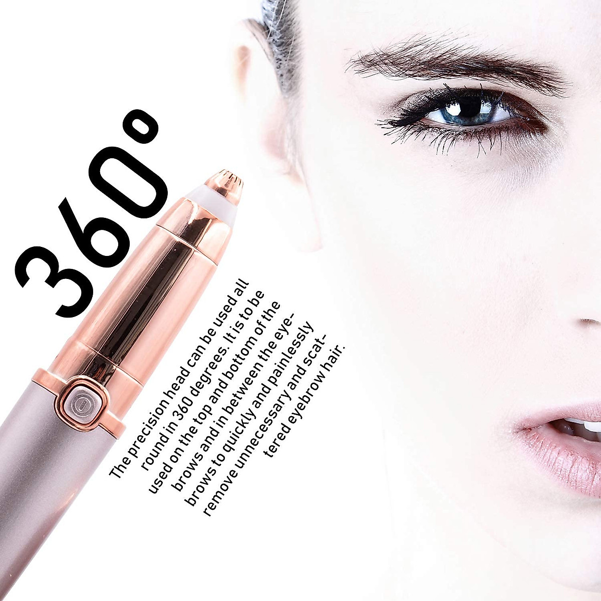 Sopalmy Women's Rechargeable Eyebrow Trimmer & Facial Hair Remover, 2-1 Hair Remover, Electric Eyebrow Shaver with Light