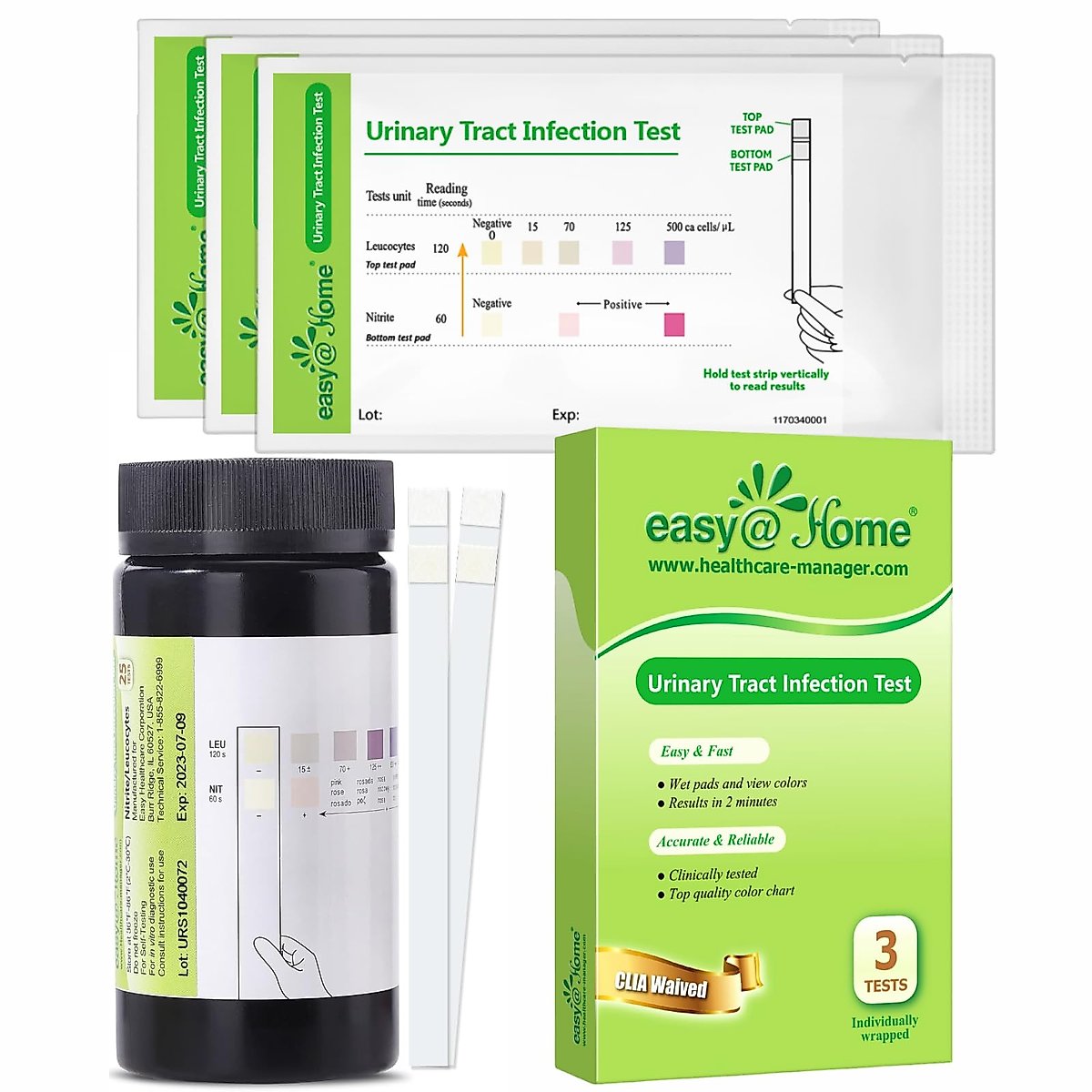 25count & 3Count Individually Wrapped UTI Test Strips
