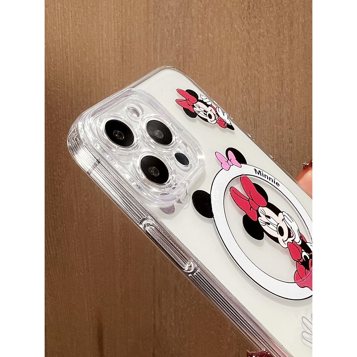 FILOYA Magnetic for iPhone 13 Pro Max Case, Cute Minnie Phone Case Compatible with Magsafe, Slim Thin Shockproof Case for Women-Clear