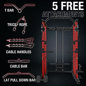 Mikolo Power Cage, 1500lbs Power Rack with LAT PullDown and Cable Crossover System, Squat Rack with Pulley System, Weight Cage for Home Gym with Training Attachments