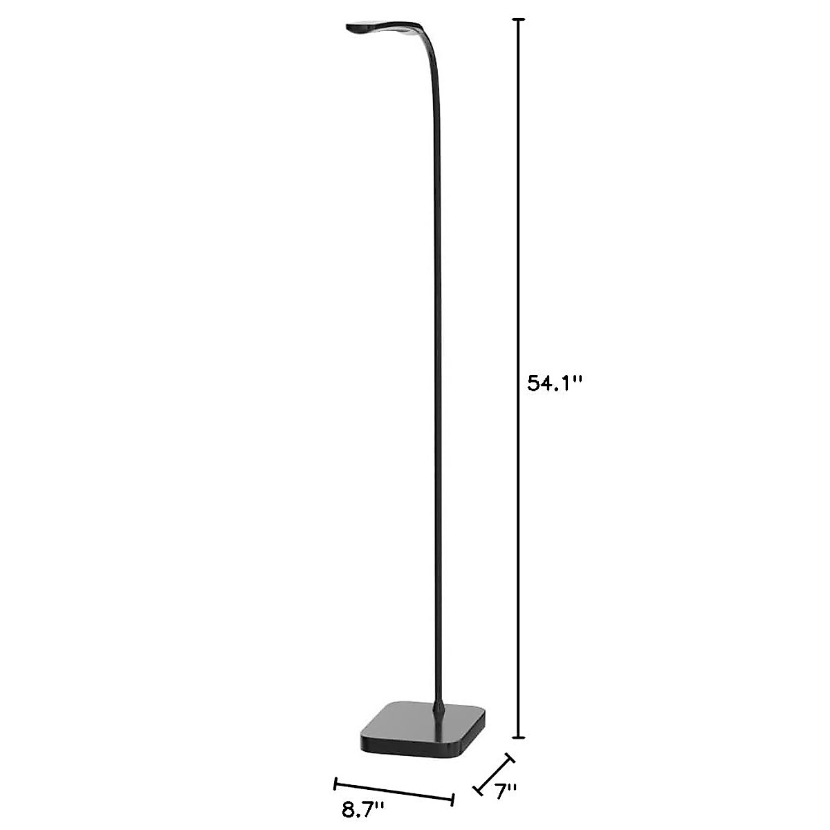 Joymon LED Floor Lamp, Adjustable Gooseneck Standing Lamp with 3 Color Temperature 3000K-6000K and 10-100% Stepless Dimmer, 2 in 1 Modern Desk Reading Lamp for Living Room, Bedroom and Office, Black