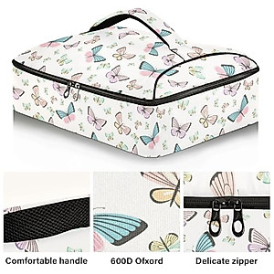 Kcldeci Insulated Thermal Food Carrier Insulated Casserole Carrier for Hot or Cold Food,Butterfly Insulated Tote Bag for Potluck Cookouts Parties Picnic,Lasagna Lugger