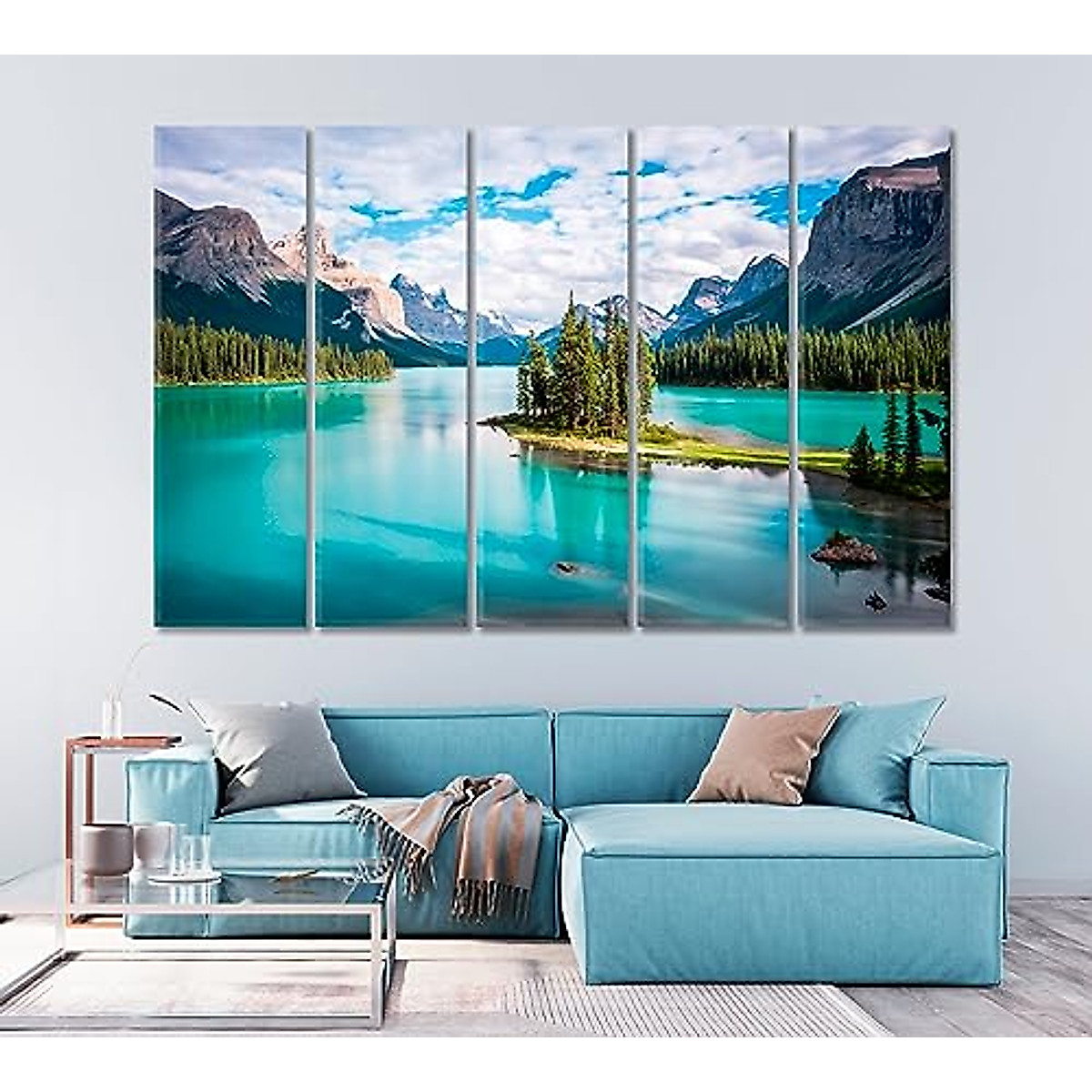 Jasper National Park with Maligne Lake Canada Canvas Print 1 Panel / 36x24 inches