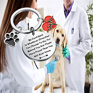 LQRI Vet Tech Keychain Veterinary Medicine Graduation Gifts New Veterinarian Gifts Be Confident in Whatever Direction You Choose to Go Keychain Vet Student Gift (Vet Tech)