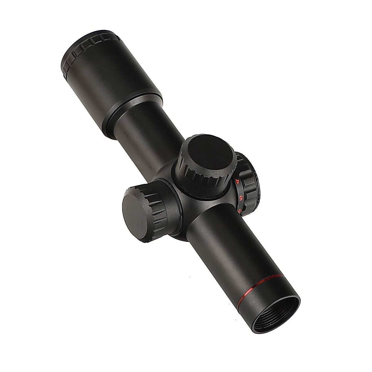ohhunt 4.5x20E Compact Hunting Rifle Scope Red Illuminated Glass Etched Reticle Riflescope with Flip-Open Lens Caps and Rings