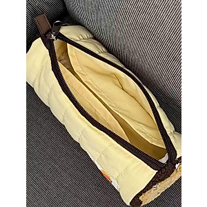 XZR Cute Pen Bag Case Box Stocking Stuffers Cute Creative Cream Roll Cartoon Large Capacity Pink Cat/Yellow Dog Zipper Makeup Organizer Storage Bag Box Nice Gift (Yellow&Dog)