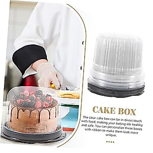 MAGICLULU 60 Pcs Packing Box Cake Box Cake Transporter Clear Muffin Single Container Foam Cooler Single Cake Holders Cake Container with Lid Cheese Cakes Pastry Individual Salad Plastic