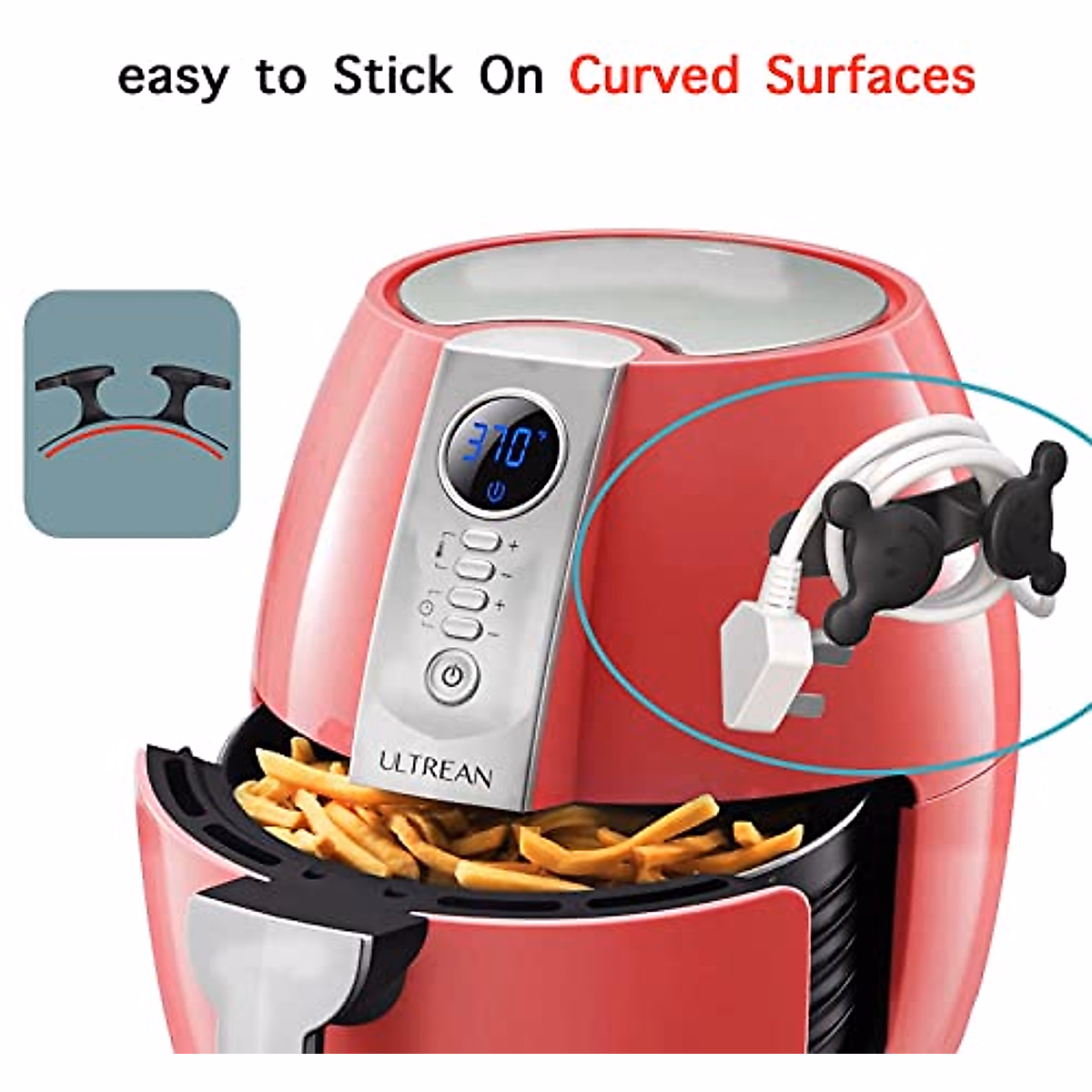 AFunCrafter Cord Organizer for Kitchen Appliances, 6 PCS Stick On Cord Holder Keeper Wrapper Winder, Declaration Cable Wrap for Mixer, Coffee Maker, Air Fryer, Toaster, Pressure Cooker, New Upgraded