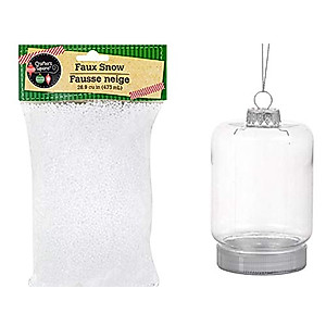 Holiday Christmas Tree Decoration Decor Decorations Home Office Shatterproof Classroom Plastic DIY Snow Globes Snowglobes Crafter's Square Faux Snow Mason Jar