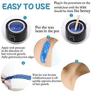 Oakeer Waxing Kit Mini Wax Warmer Painless Hair Removal Body Waxing Designed for Partial Waxing Werewolf Own Waxing at Home,24 Accessories