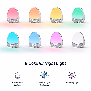 Welgo G4 White Noise Machine Alarm Clock and Nightlight with Natural Sound Dual Alarm, 12 Soothing Sounds, Sleep Timer, Dimmable Digital Display for Kids, Adult, Sleeping, Bedroom, Bedside…