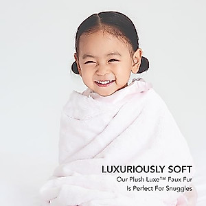 Little Giraffe Baby Blanket - Luxe Soft Blanket with Satin Trim - Baby Stroller Blanket - Newborn Baby Essentials & Baby Gifts - 29x35" - Pink