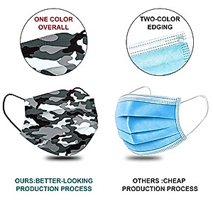 BW BEST WAY 3 Ply 100 Pack Disposable Face Masks Black, Water Electret Meltblown Cloth SSS Skin-friendly SMS Layer Breathable Comfortable Mask for Men Women Adults
