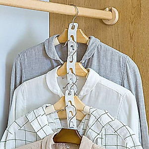 PZRT 4pcs Multi-Function Multi-Layer Cabinet Clothes Connection Folding Storage Clothes Rack Hanger Household Strong Load-Bearing Closet Hook Space Saving Series Cascading Clothes Hanger Hooks, White