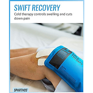 Sparthos Kinesiology Tape [Midnight Black - Pack of 2] + Sparthos Ice Packs for Injuries [Size Medium + Cover]