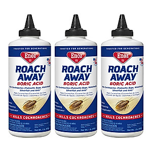 Enoz No Zone Roach Away Powder, Kills Cockroaches, Silverfish, and Ants (Pack of 3)