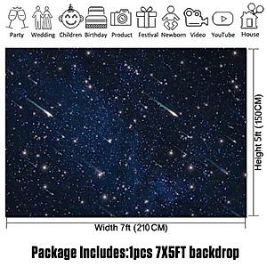 Night Sky Star Universe Space Starry Photo Backdrops Galaxy Stars Children Boy Kids Boy or Girl Birthday Party Decor Photo Background Banner 7x5FT
