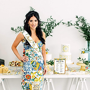 Lemon Bridal Shower Game with Bride to Be Sash-Set of 6 Activities Lemonade Bridal Shower Bachelorette Before Wedding Game for 50 Guests- 300 Cards Total, 50 Per Game, Gold