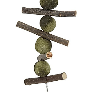 Bunny Chew Toys, Attractive Improve Appetite Healthy Hanging Wood Grass Ball String for Rabbits