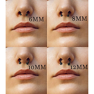 TEN MIRO 36PCS 16G Horseshoe Nose Septum Rings Stainless Steel Circular Barbells Cartilage Tragus Helix Hoop Eyebrow Lip Horseshoe Piercings Body Jewelry for Women Men 6mm-12mm(6-10mm)