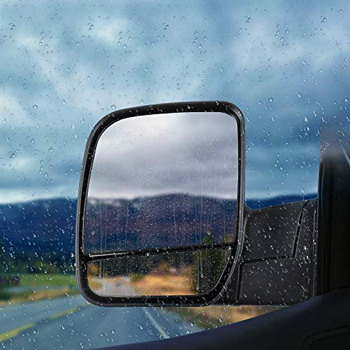 ECCPP Driver Side Mirrors, Left Rear View Mirrors fit 2003-2013 For Ford E-150 E-250 2004-2013 For Ford E-350 E-450 Super Duty E-450 Econoline Black Manual Folding