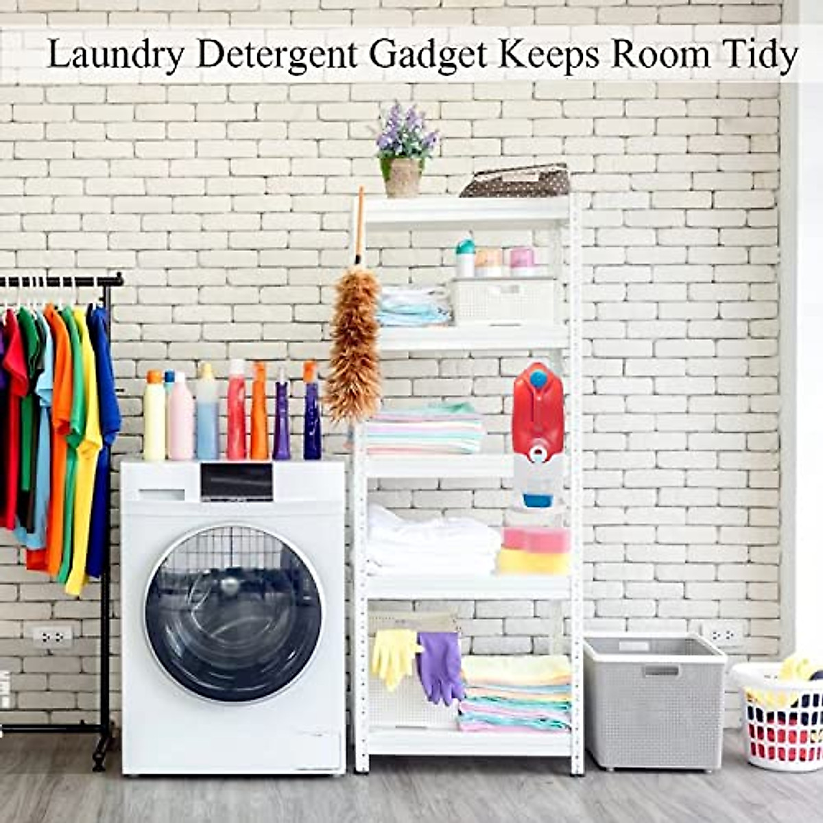 [2 Pack] Laundry Detergent Cup Holder, Laundry Detergent Drip Catcher to Keeps Room Tidy, No More Leaks or Mess, Laundry Soap Station Organizer Tray Catcher, Sturdy Laundry Room Dispenser Tool