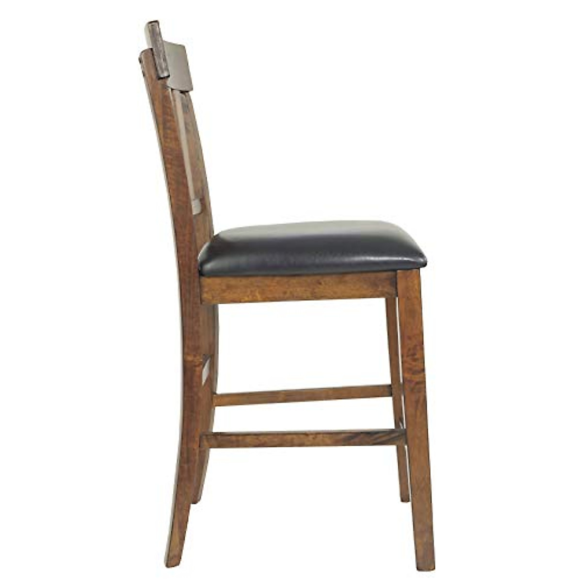 Signature Design by Ashley Ralene Traditional 26" Counter Height Faux Leather Seat Barstool, 2 Count, Brown