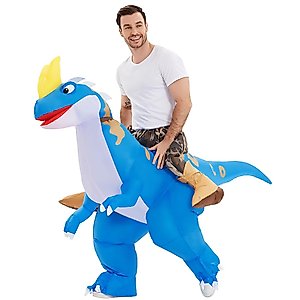 GOOSH Inflatable Dinosaur Costume for Adult Halloween Costume Women Man Riding Costume Funny Blow up Costume for Halloween Party Cosplay
