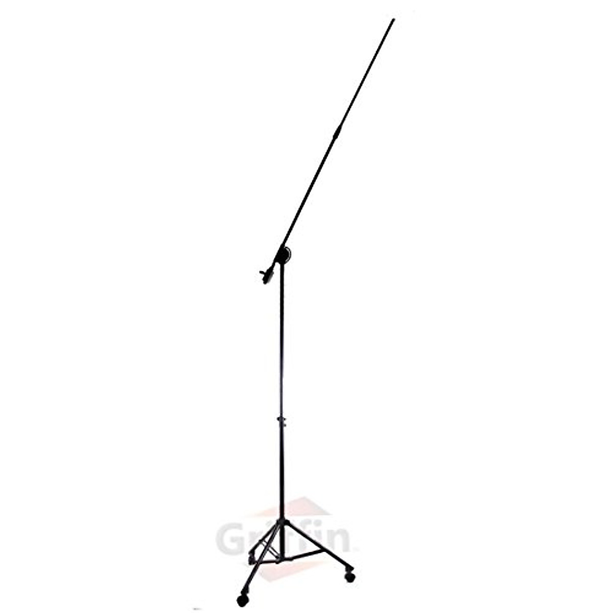 GRIFFIN Professional Studio Microphone Boom Stand with Casters | Extended Height Recording Mic Holder Tripod on Wheels | Tall Telescoping Arm Mount & Retractable Legs for Vocals, Choir, Overhead Drums