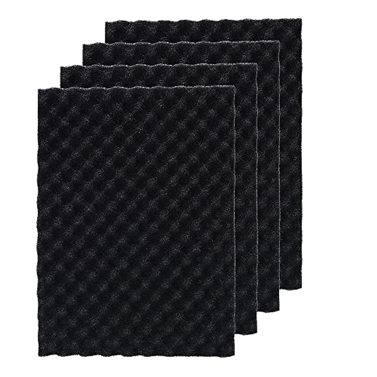 AFACYGN 4 Pack Aquarium Filter Media Bio Sponge Pad 16 x 12 x 1 inch, Fish Pond Foam Filter 20/30/40 PPI (Black 30ppi 4pack)