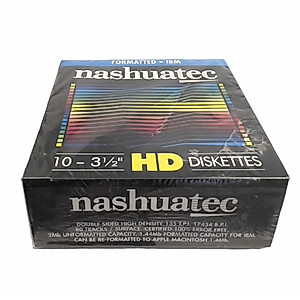 Nashuatec High Density HD 2-Sided 3.5" Diskette Formatted 10 Diskettes Per Pack For Storage Data